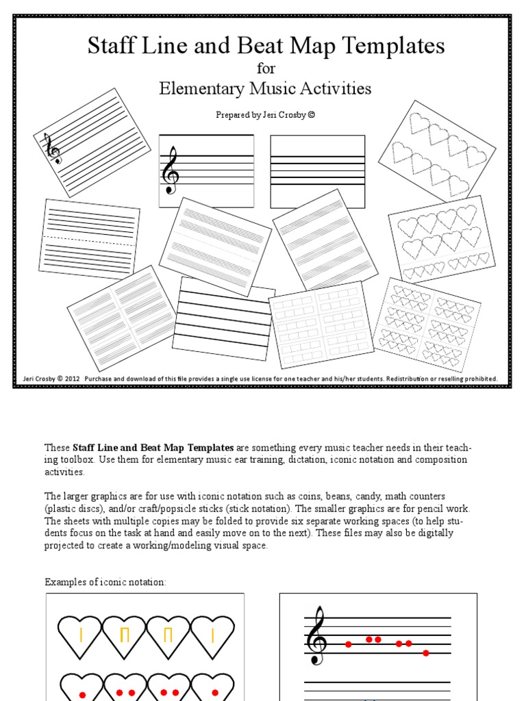 Music Teachers Toolbox Staff and Beat Map Templates | PDF | Language ...