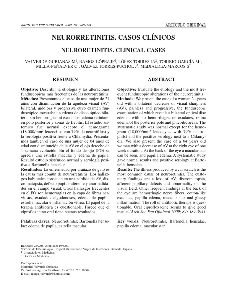 Neuroretinitis | PDF | Especialidades Medicas | Medicina