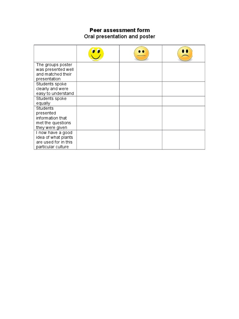 Peer Assessment Form | PDF