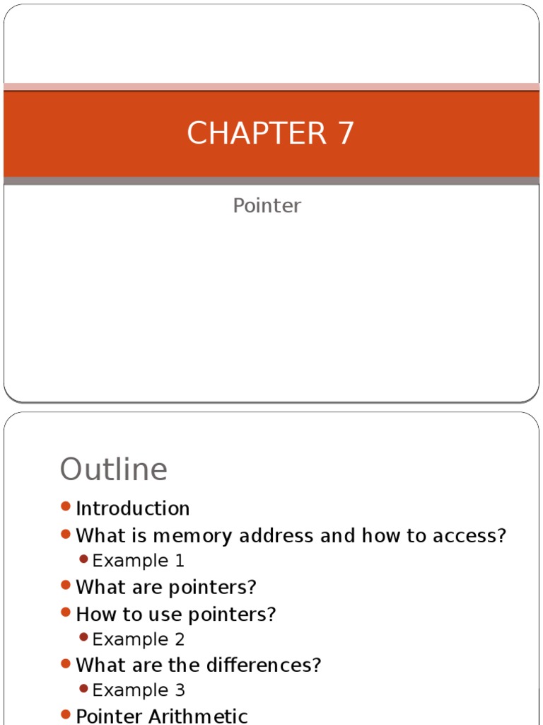 Chapter 7 Pointers Unimap | PDF | Pointer (Computer Programming) | Array Data Structure