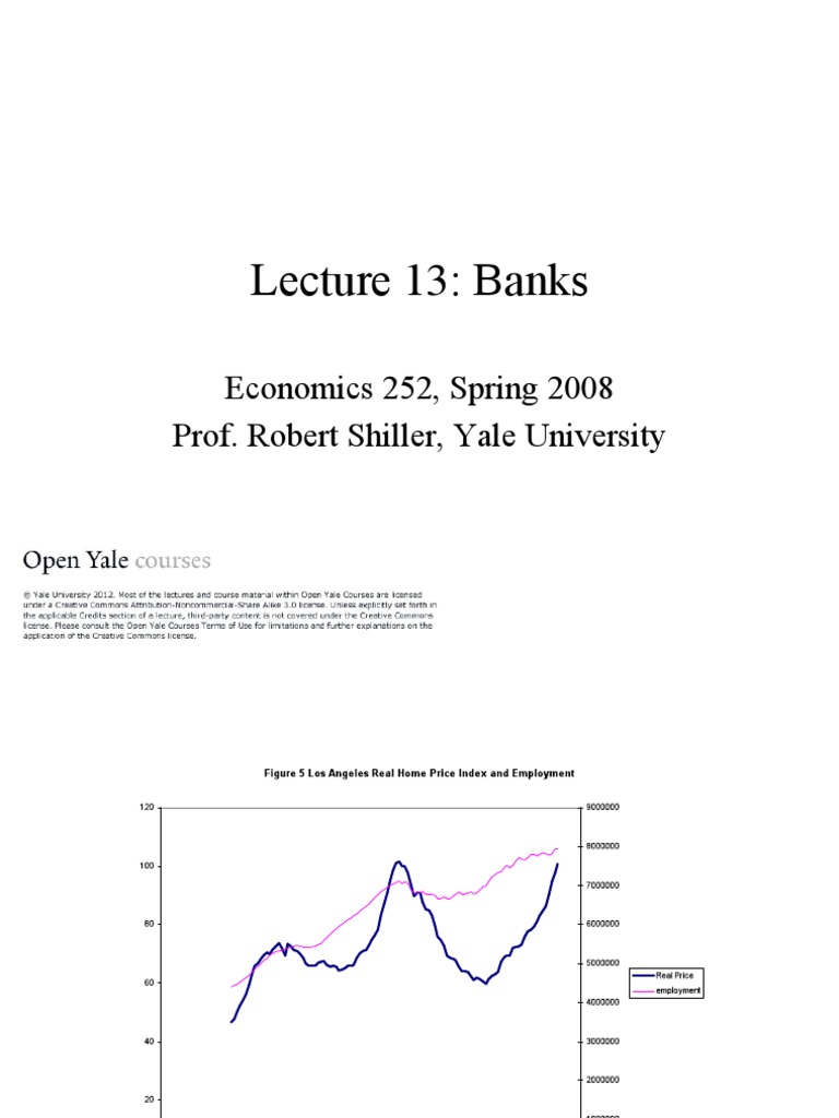 Lecture 13: Banks: Economics 252, Spring 2008 Prof. Robert Shiller ...