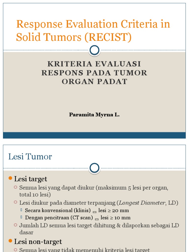 Kriteria Evaluasi Respons Pada Tumor Organ Padat | PDF