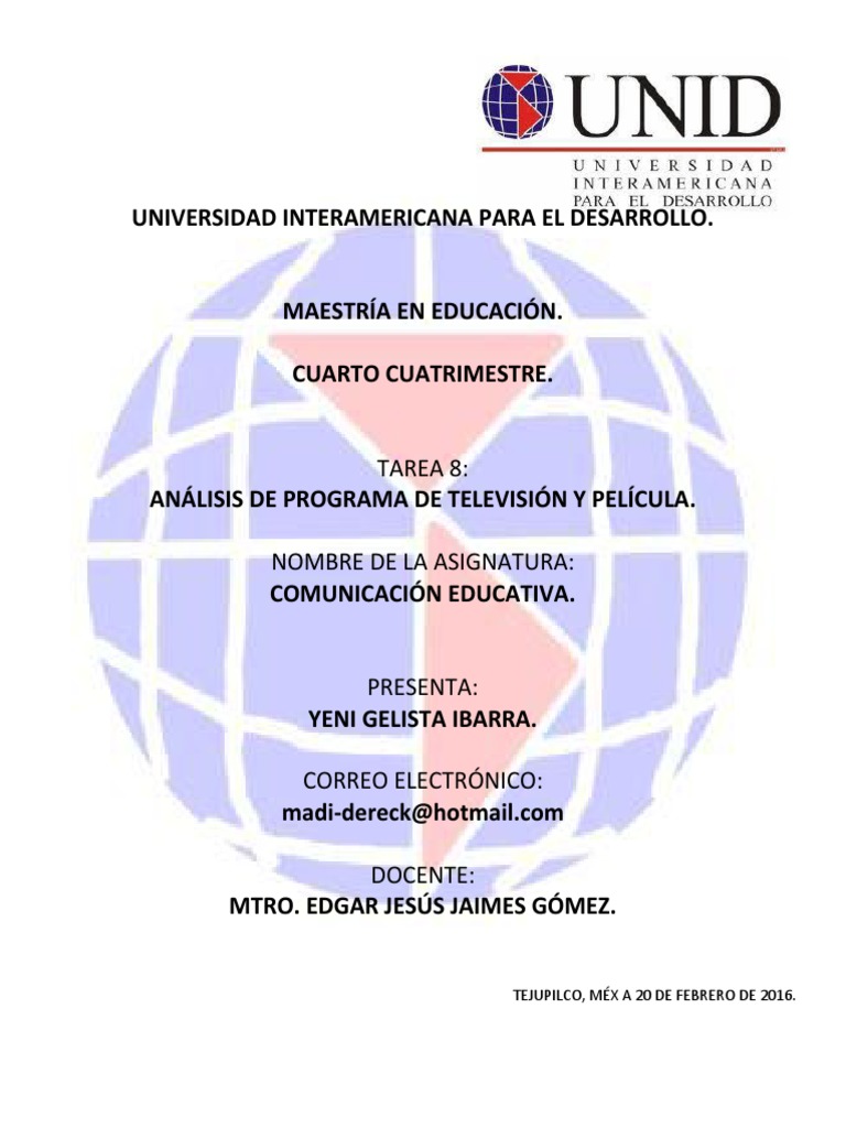 Análisis de Programa de Televisión y Película | PDF | Educación ...