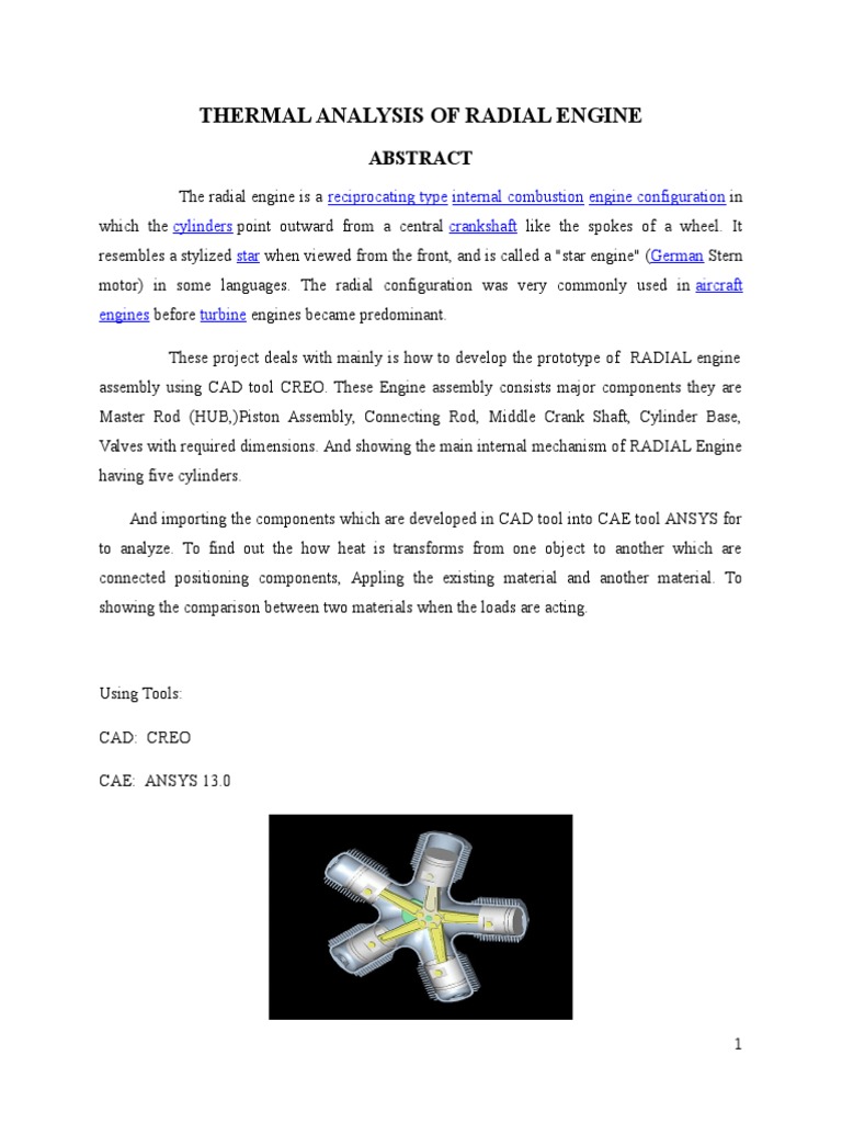 Design of Radial Engine With Different Metals Using Ansys | PDF ...
