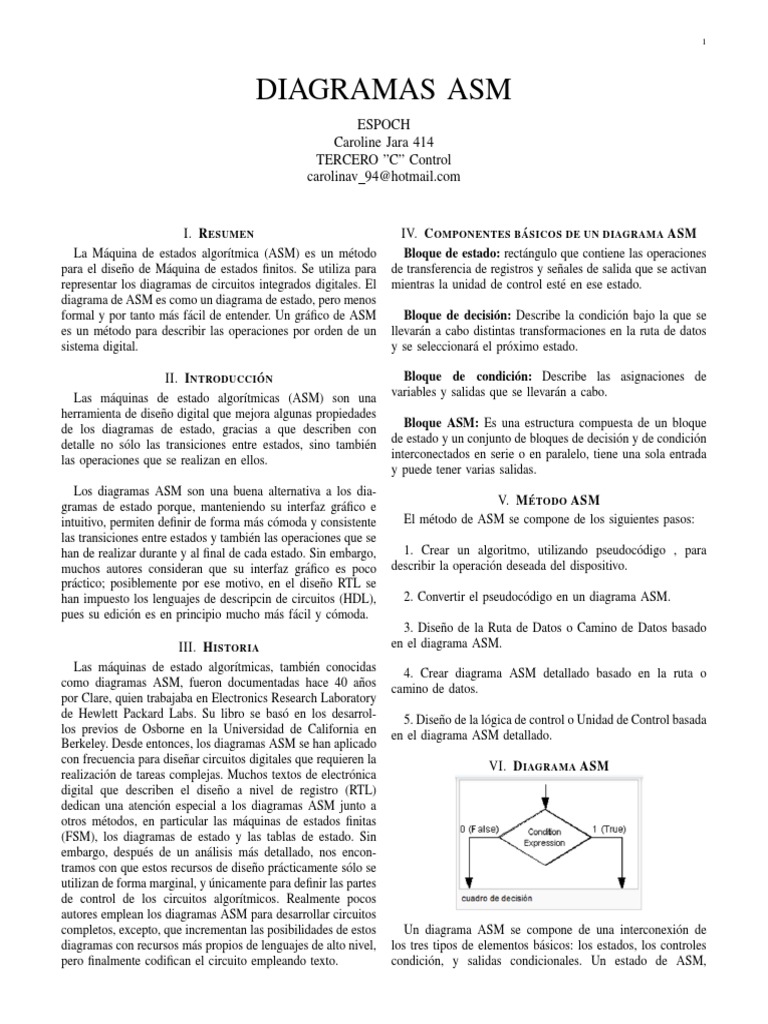 Diagramas ASM: Diseño y Componentes | PDF | Algoritmos | Ingeniería ...