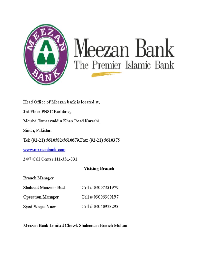 Products and Documentation of Meezan Bank ltd | Islamic Banking And ...