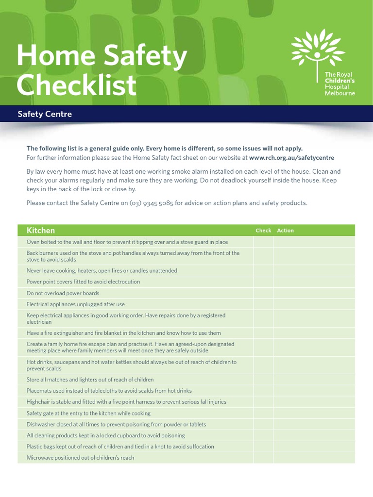 Home Safety Checklist | PDF | Playground | Water Heating