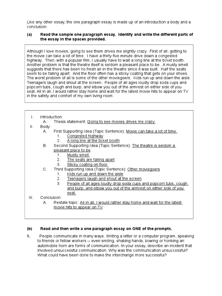 One Paragraph Essay and Assignment 1 | PDF | Essays | Causality