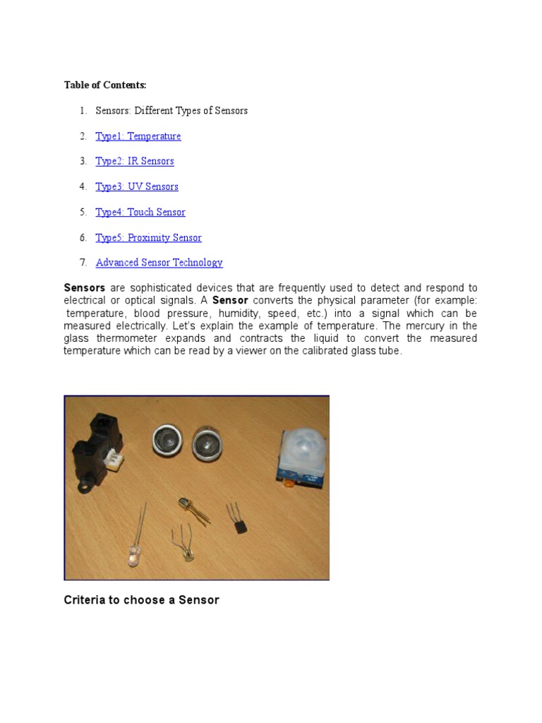 A Comprehensive Overview of Sensor Types, Classifications, and ...
