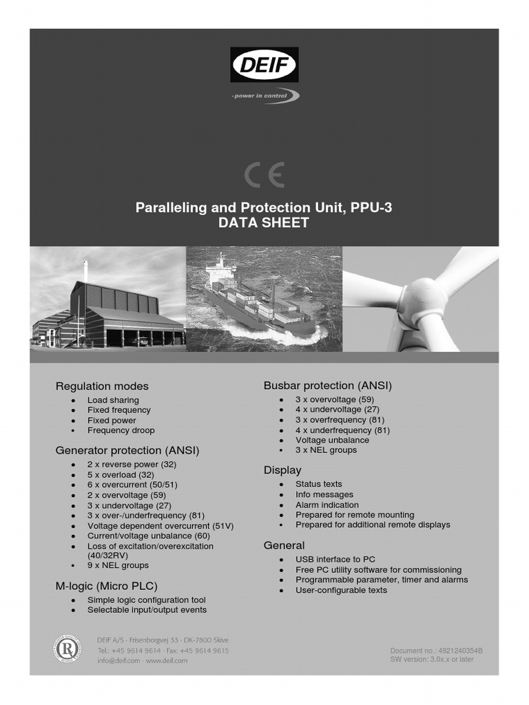 Paralleling and Protection Unit, PPU-3 Data Sheet Paralleling and ...