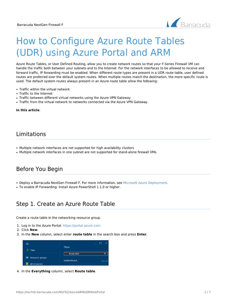 How To Configure Azure Route Tables (UDR) Using Azure Portal and ARM ...