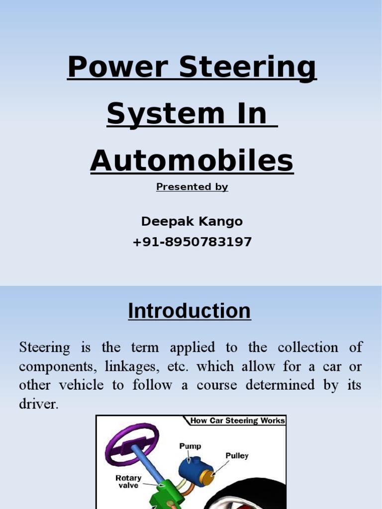 Power Steering System Presentation | PDF | Steering | Transmission ...
