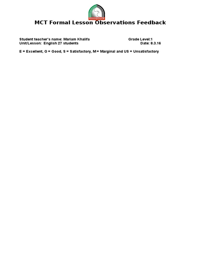 Lesson Feedback-Liz | PDF