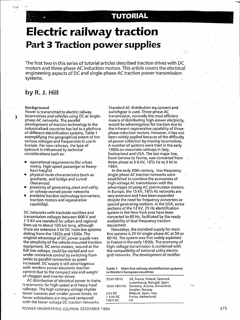 Electric Railway Traction Part 3 | PDF