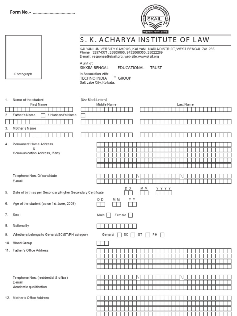 SKIL Form | Download Free PDF | University And College Admission | Test ...