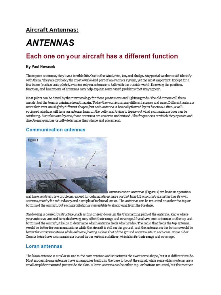 Aircraft Antennas | PDF | Transponder (Aeronautics) | Antenna (Radio)