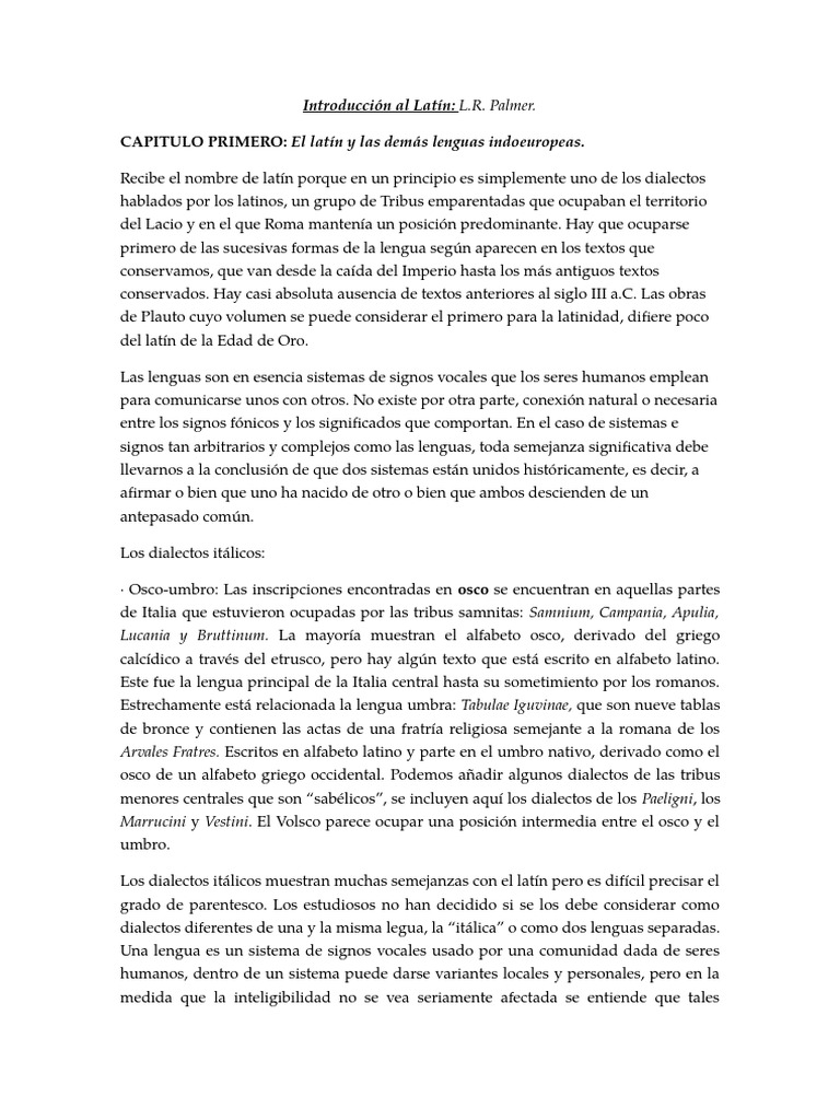 Historia y Dialectos del Latín | PDF | latín | Dialecto