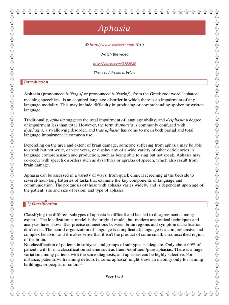 Aphasia PDF | PDF