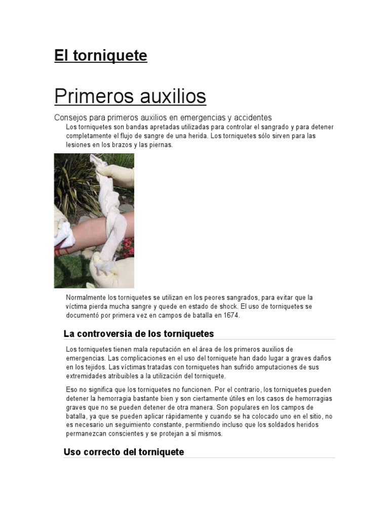 El Torniquete | PDF | Herida | Sangre