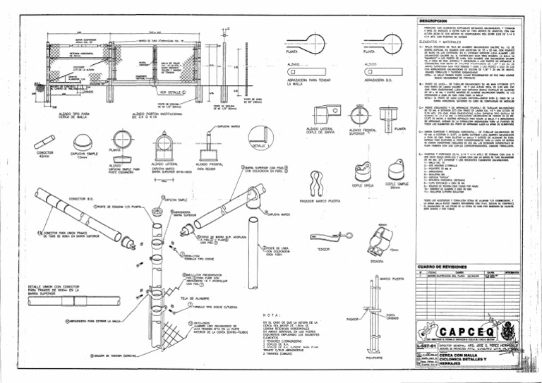 01-c Plano Cerca Con Malla Ciclonica Detalles y Herrajes | PDF