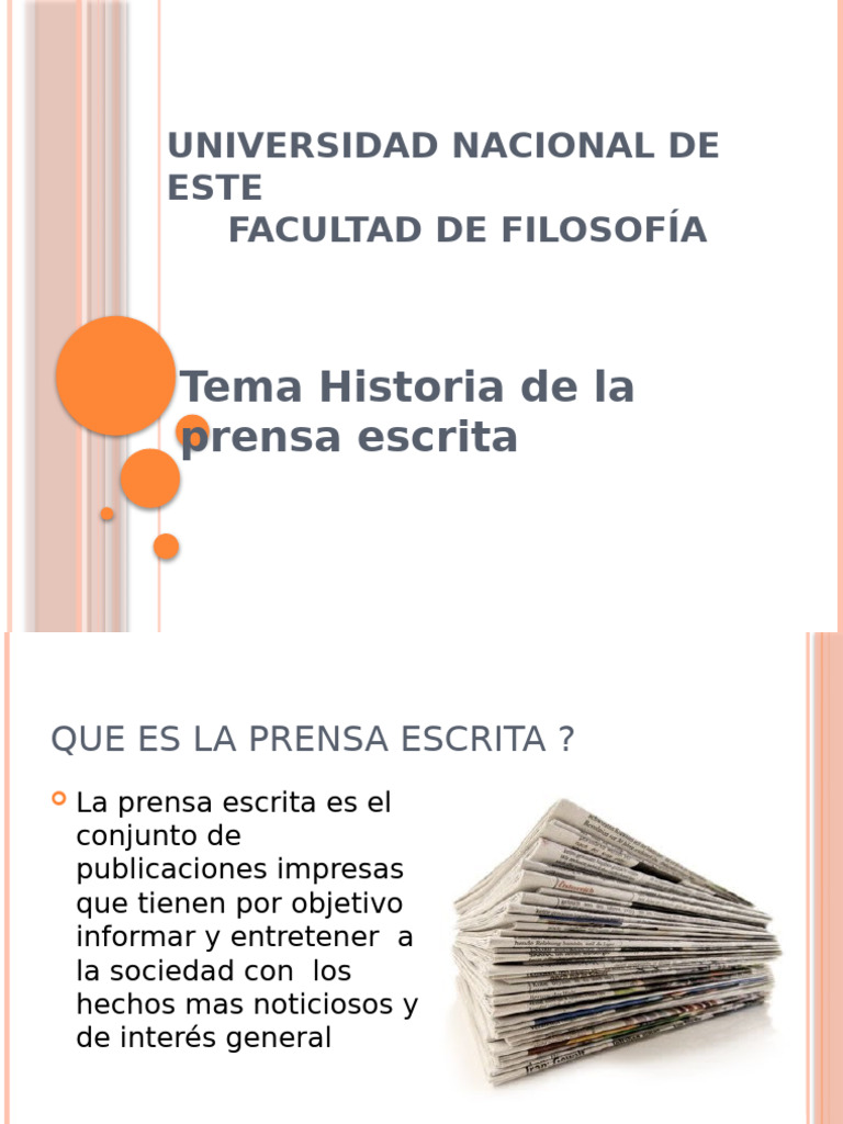 Historia de la Prensa Escrita en Paraguay | PDF | Imprenta | Periódicos