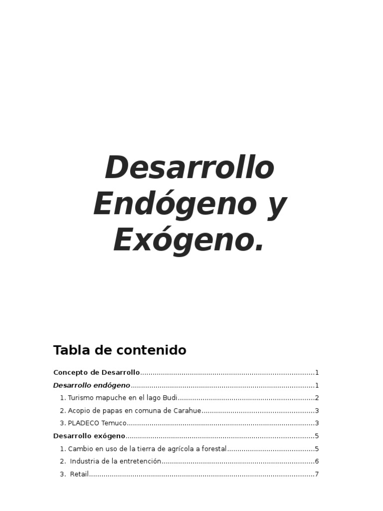 Desarrollo Endógeno y Exógeno | PDF | Agricultura | Pobreza
