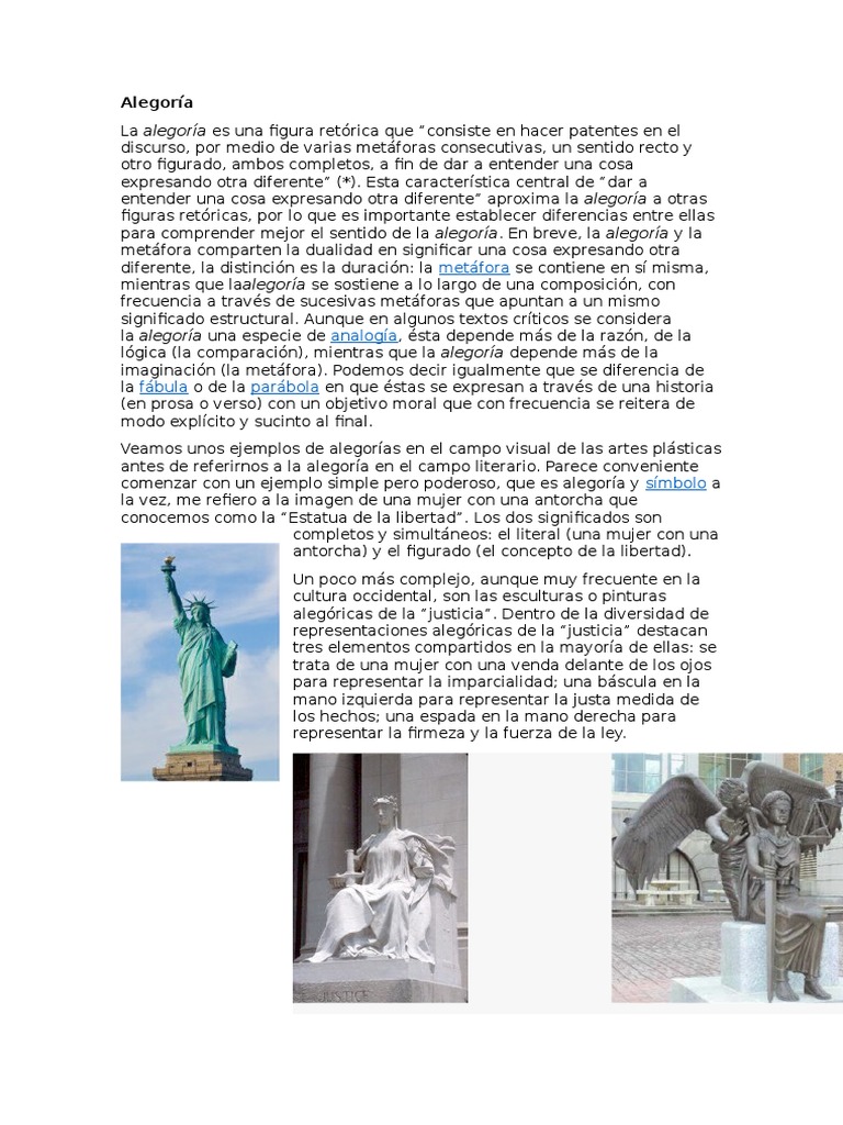 Alegoría concepto y ejemplos