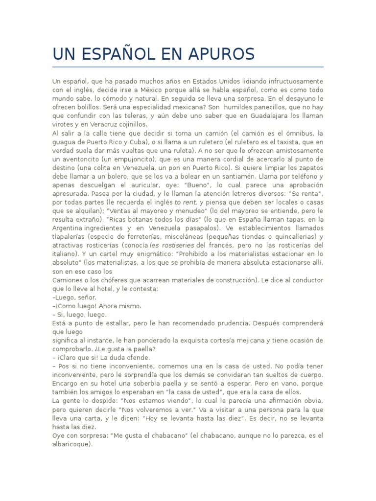 Un Español en Apuros | PDF