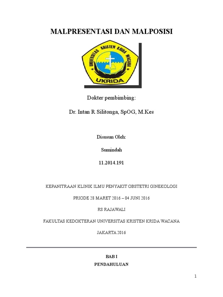 Malpresentasi dan Malposisi Janin | PDF
