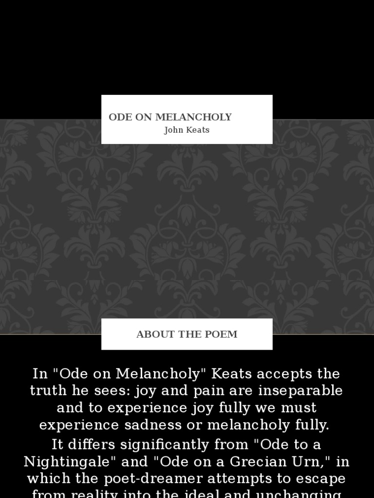 Ode On Melancholy | PDF | Poetry