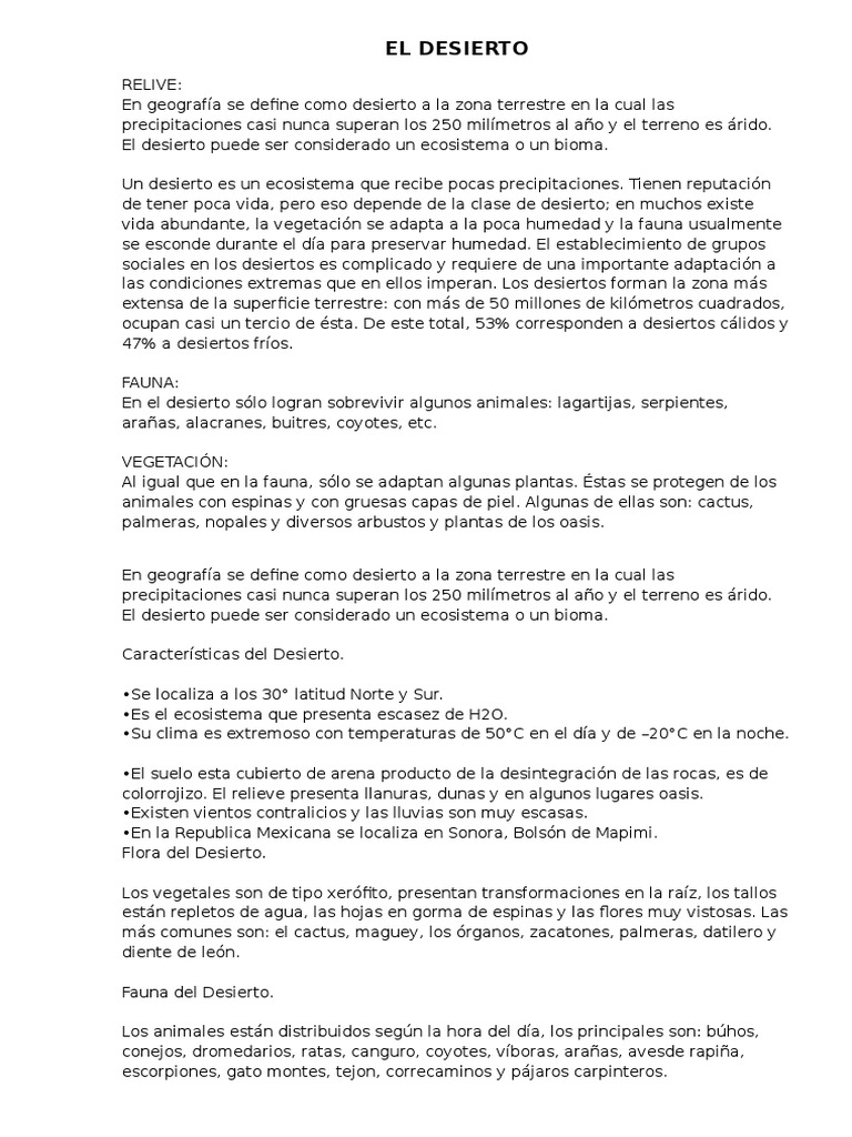 Desierto, Selva Bosque, Etc. y Cuentos Cortos 2015 | PDF | Desierto | Selva