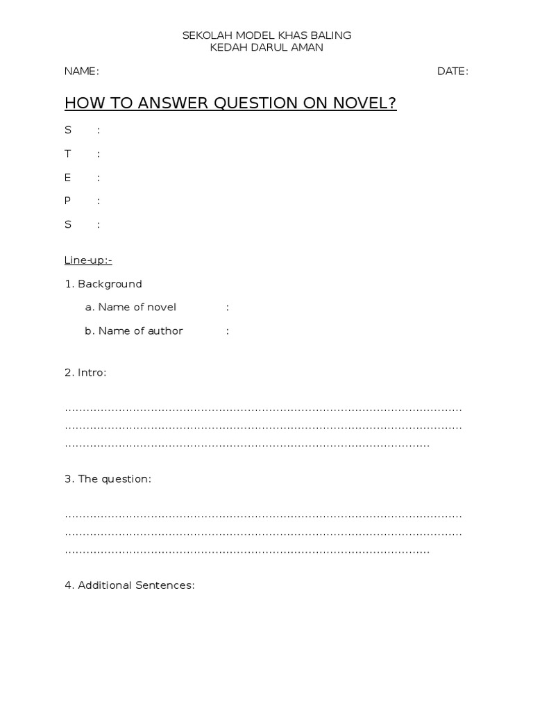 How to Answer Novel Questions | PDF