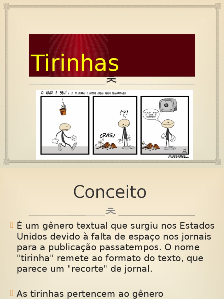 Tirinhas Conceito - Características, Discussão | PDF | Quadrinhos | Desenho