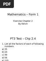 Mathematics Form 1. (Contoh Soalan) Paper 1 (Mengandungi 39 Soalan ...