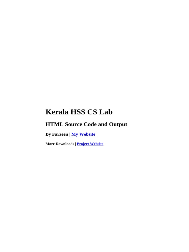 Kerala HSS CS Lab HTML Sample Programs | PDF | Planets | Cyberspace