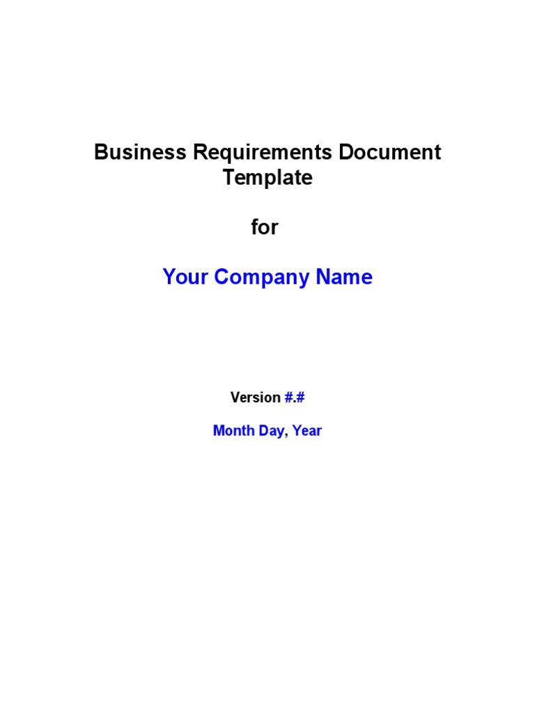 Business Requirements Document Template | PDF | Information Security ...