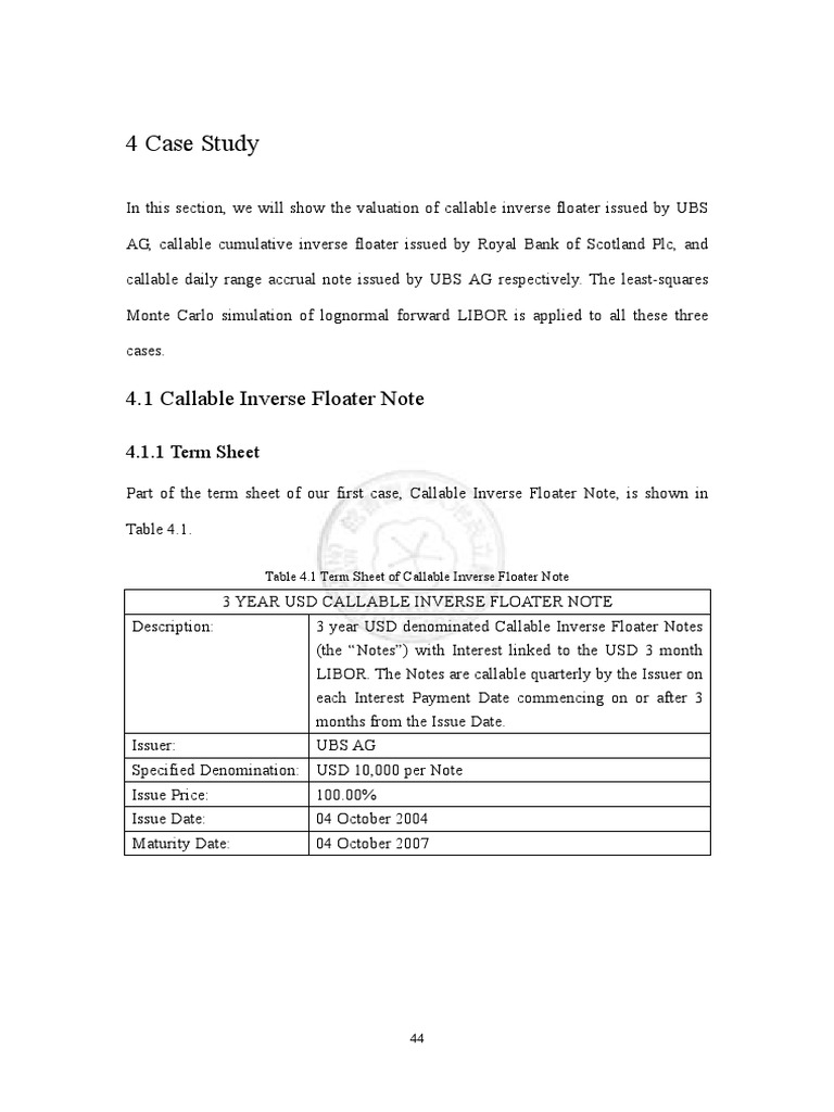 Valuation of Callable Inverse Floaters | PDF | Swap (Finance) | Yield Curve