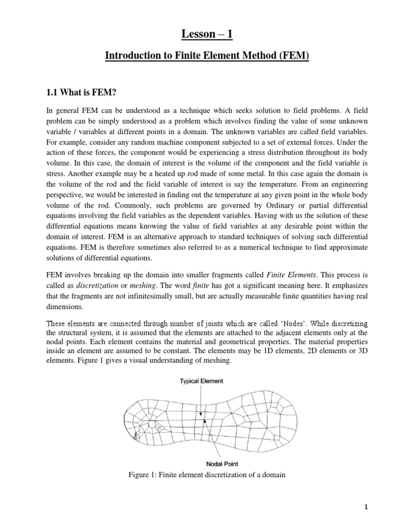 Introduction To FEM | PDF | Finite Element Method | Variable (Mathematics)