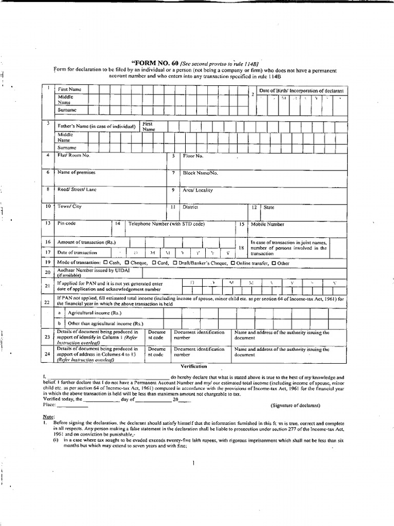 Form 60 | PDF | Payments | Government Information