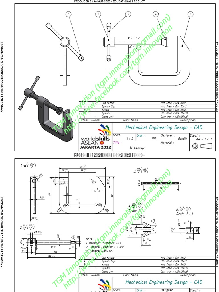 2D G Clamp Education Inventor | PDF