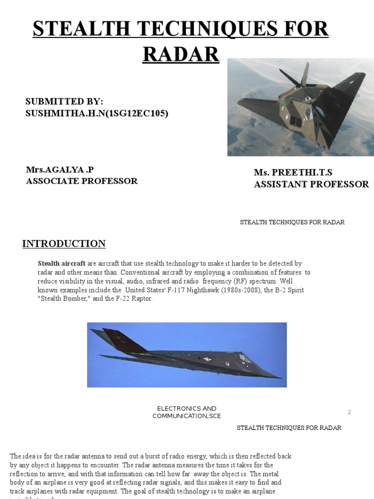 Stealth Techniques for Radar Detection | PDF | Radar | Infrared