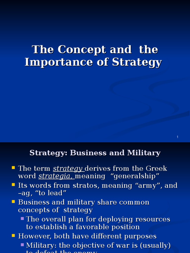 The Concept and The Importance of Strategy | PDF