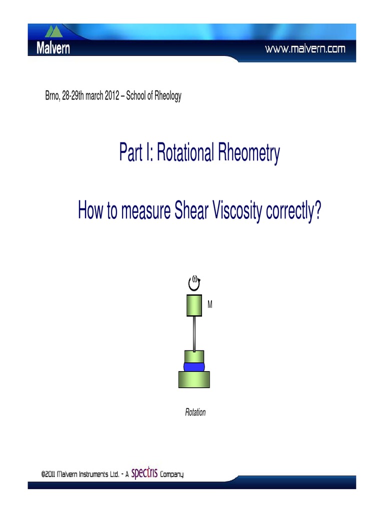 Rotational Rheometer Principles and Applications | PDF | Shear Stress ...