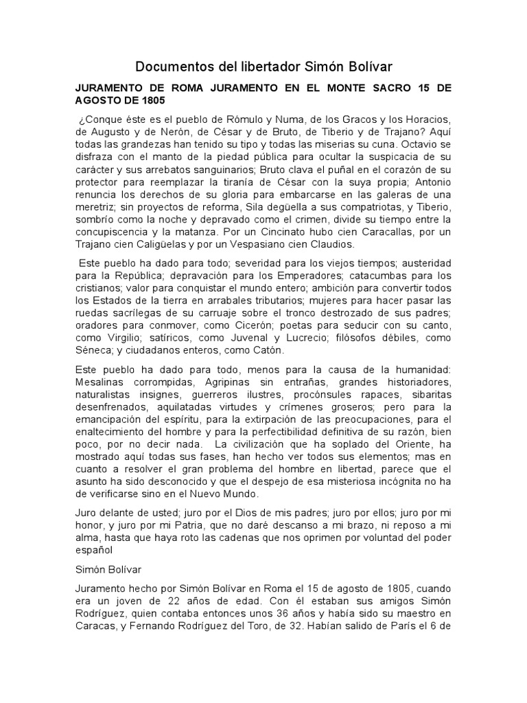 Documentos Del Libertador Simón Bolívar | PDF | Venezuela | España