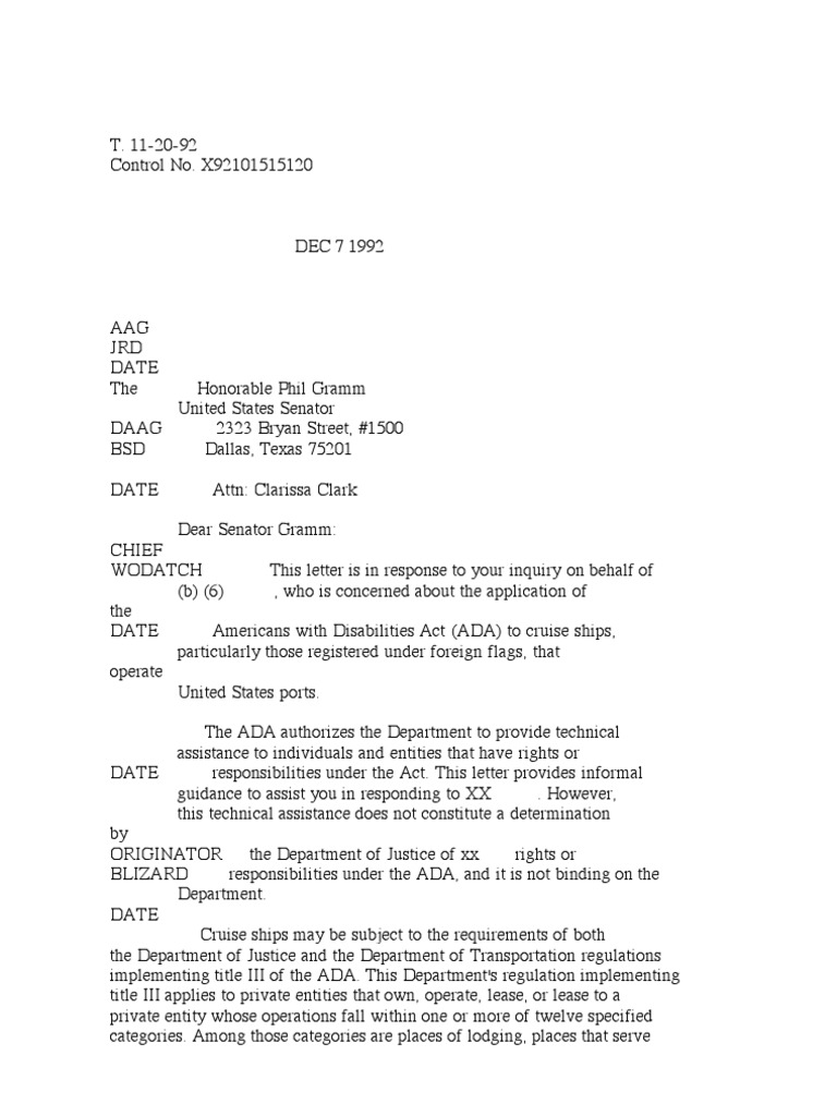 US Department of Justice Civil Rights Division - Letter - tal241 ...