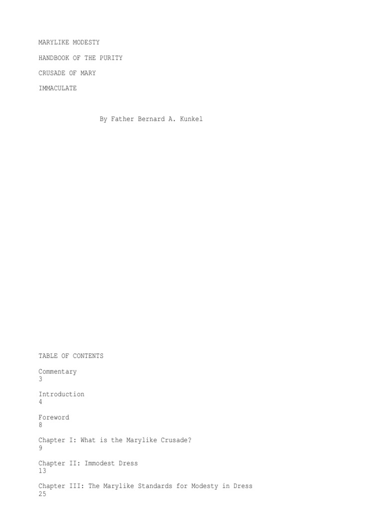 Marylike Crusade | PDF | Modesty | Catholic Church