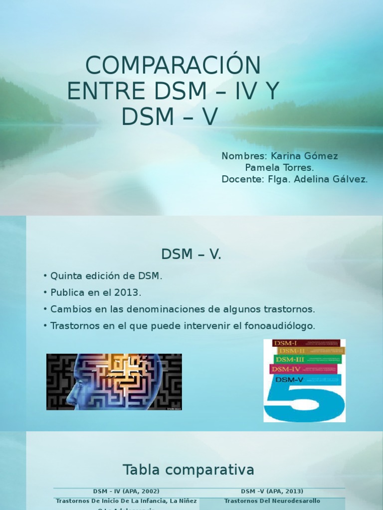 Comparación Entre DSM - IV y DSM | PDF | Discapacidad intelectual | Manual Diagnóstico y ...