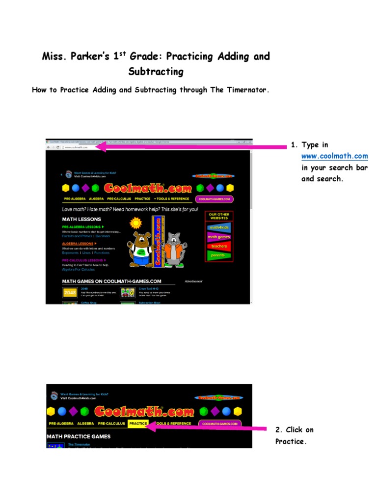Cool Math - Screenshot Activity | PDF