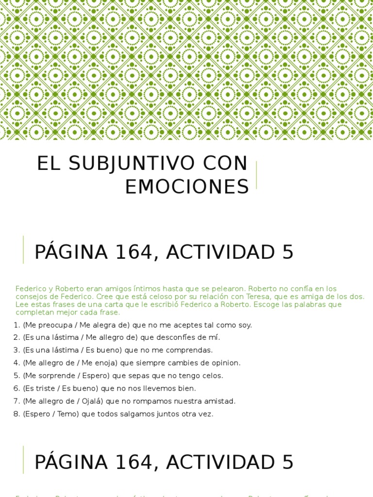 Subjuntivo y emociones en cartas | PDF | Ocio