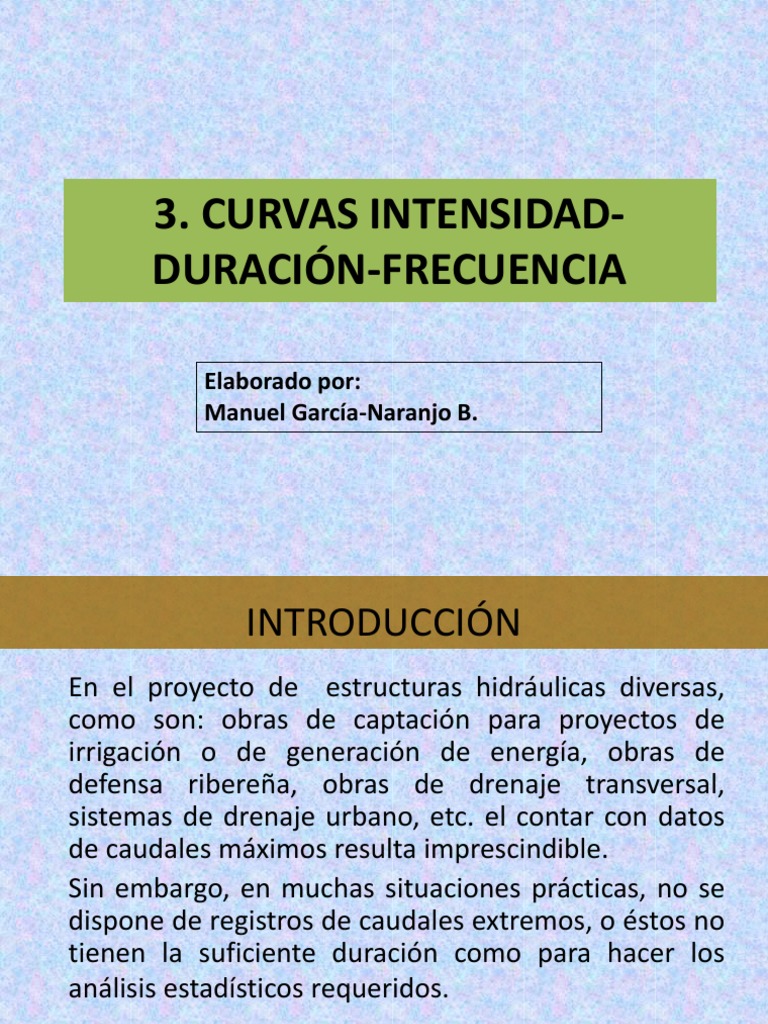 Curvas Intensidad Duración Frecuencia | PDF | Precipitación | Lluvia
